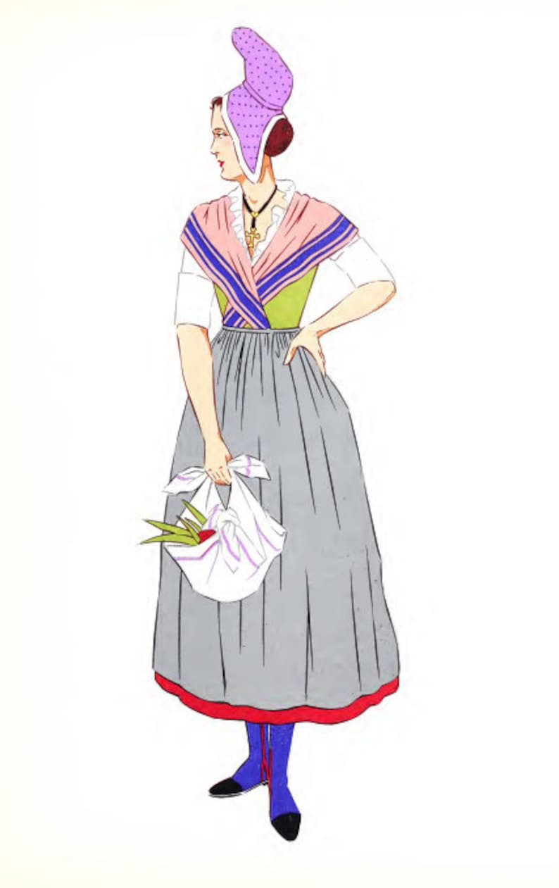 French Folk Costumes Theatre Patterns Ladies Garments Book Vintage ...