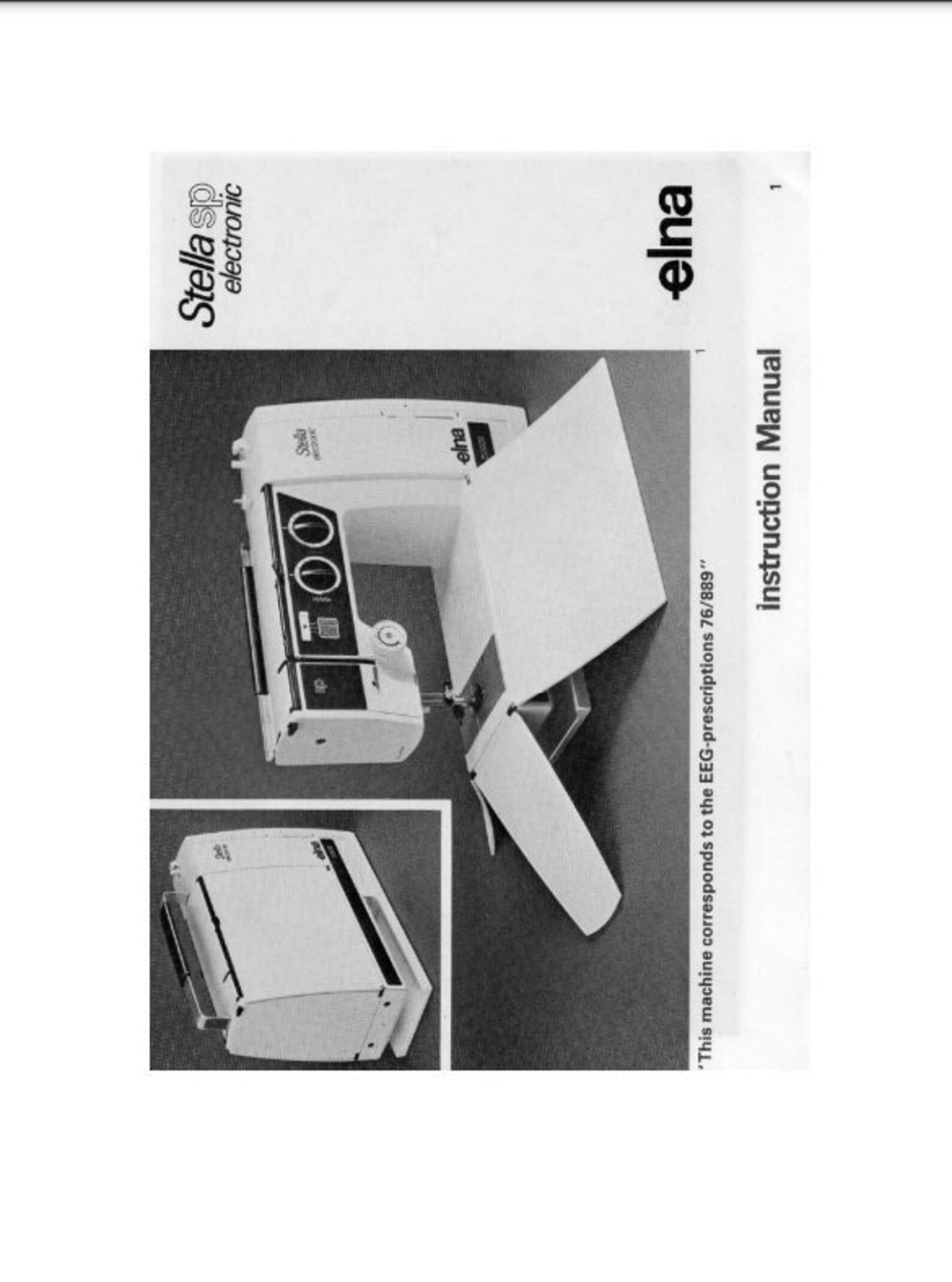 Elna Stella SP TSP Air Sewing Machine Instruction PDF User Manual ...