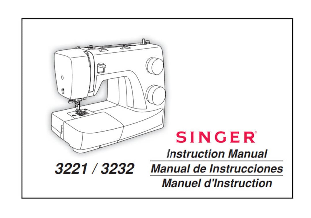 Singer 3221 3232 Sewing Machine Vintage Instruction Manual in English ...
