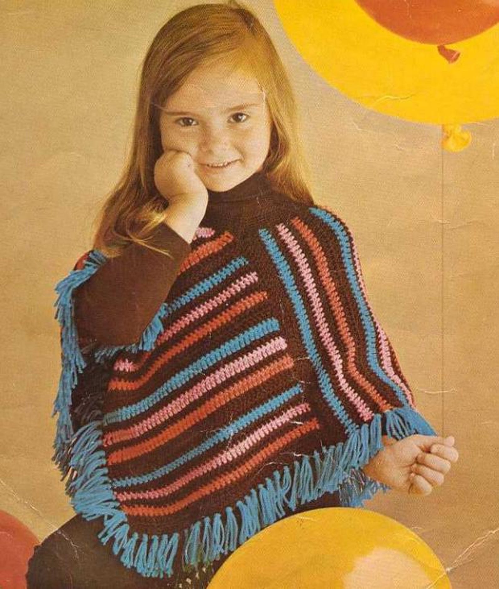 4 Poncho Patterns for Family PDF Bulky Knitting Designs Vintage 4 and 8 ...