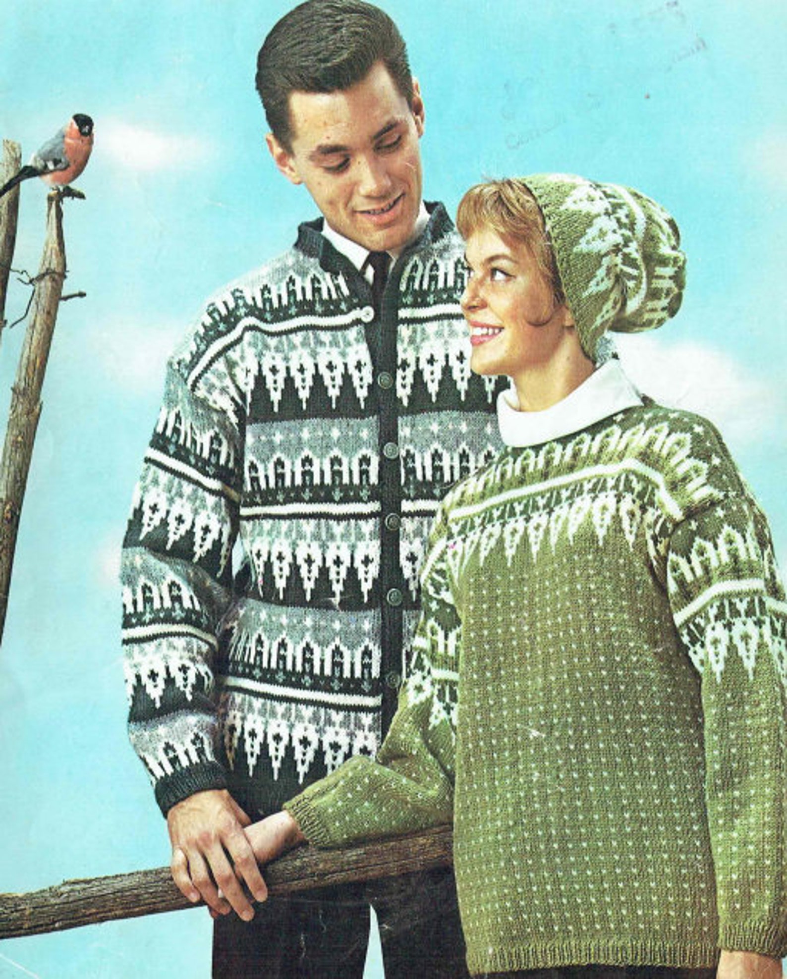 Nordic Icelandic Fair Isle Jacket Pullover Sweaters Beanie Charted ...