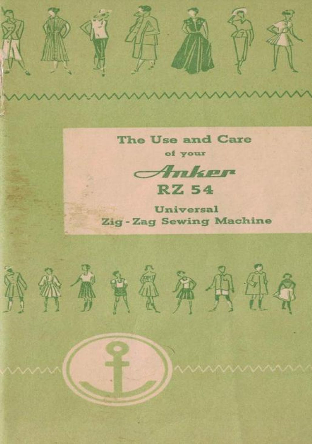 Anker RZ 54 Sewing Machine Universal Zig Zag Manuals Fancy Stitch ...