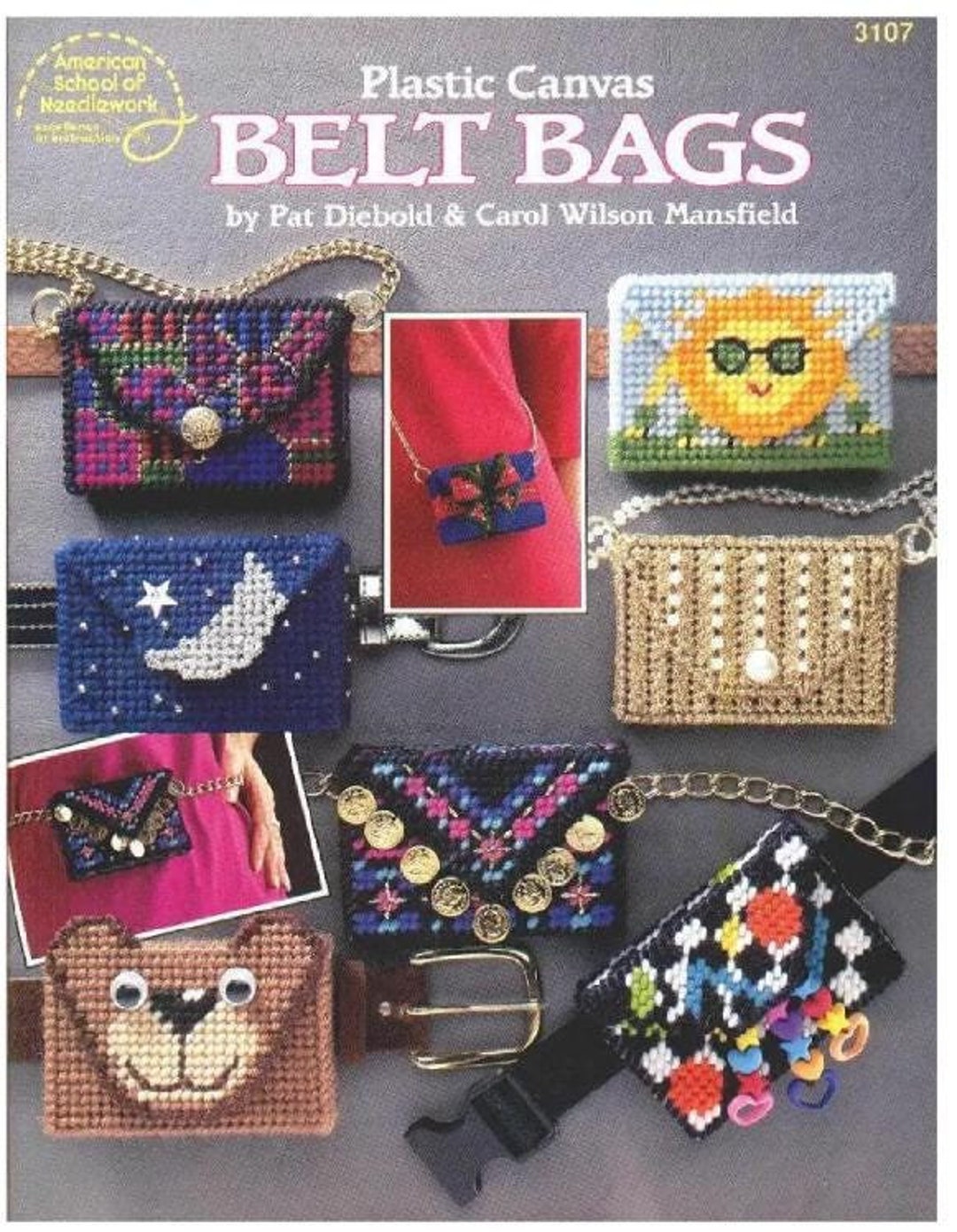 9 Plastic Canvas Purses Belt Fanny Bags Small Coin Clutch Pouches Totes ...