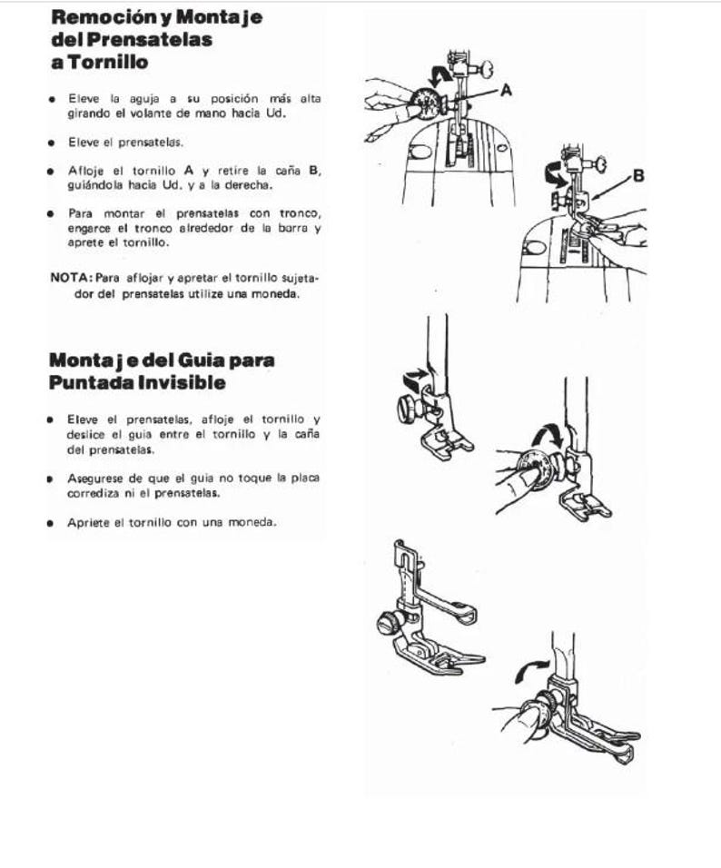 Singer 974 Manual De Instrucciones De La Máquina De Coser En Español ...