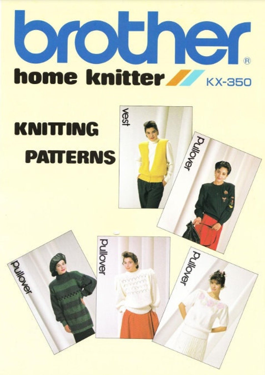 Brother Home Knitter KX350 Knitting Patterns 7mm Knitting Machine ...