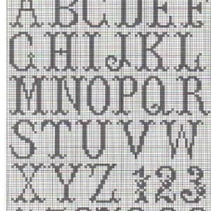 Alphabet Initials Fonts Monogram Knitting Crochet Cross Stitch Charts ...