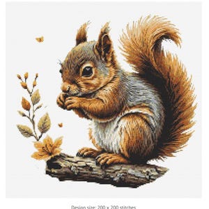 Cute Squirrel Cross Stitch PDF Pattern Keeper Compatible Design Decor ...