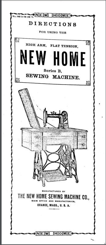 New Home Sewing Machine B Treadle Instruction Manual PDF Download ...