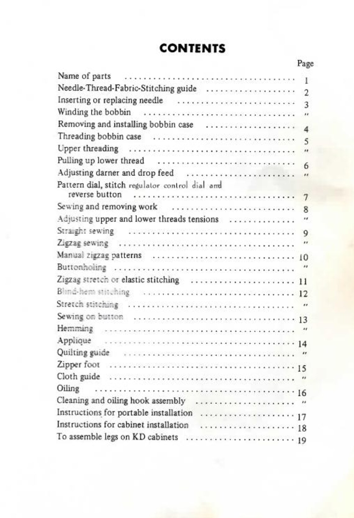 Dial N Sew 742 Zig Zag Sewing Machine Manual PDF Download Vintage PDF ...