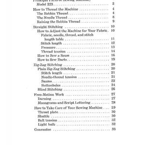 Singer 223 Zig Zag Sewing Machine Instruction Manuals in English ...