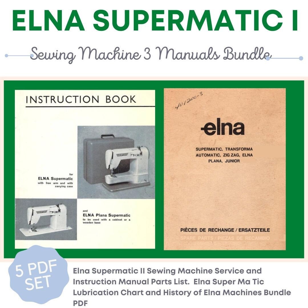 Elna Supermatic, Star SU Green and Plana Sewing Machine ; 1952-1958 ...