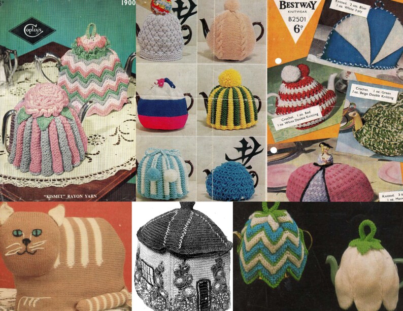17 High Tea Cosy Tea Cozy Patterns PDF Bundle Cottage Cat Striped ...