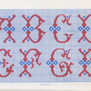 82 Needlework Alphabets Font Initials and Charted Designs Needlepoint ...