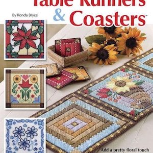 Table Runners and Coasters Plastic Canvas Patterns Poinsetta Christmas ...