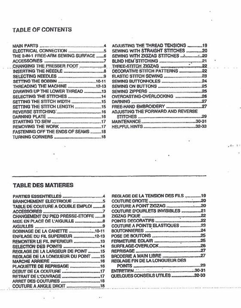 Elna 1500 Sewing Machine Instruction Manual Vintage PDF Download User ...