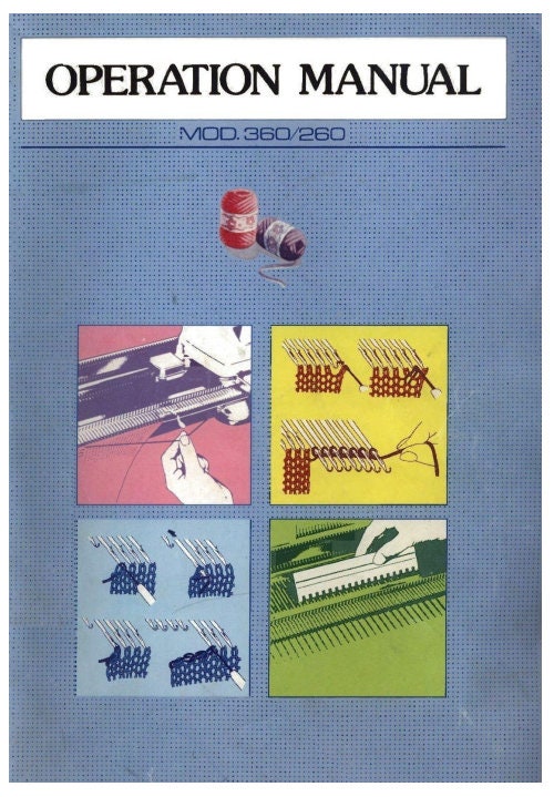 Singer Silver Reed 360 SK360 Knitting Machine Knitmaster Instruction ...
