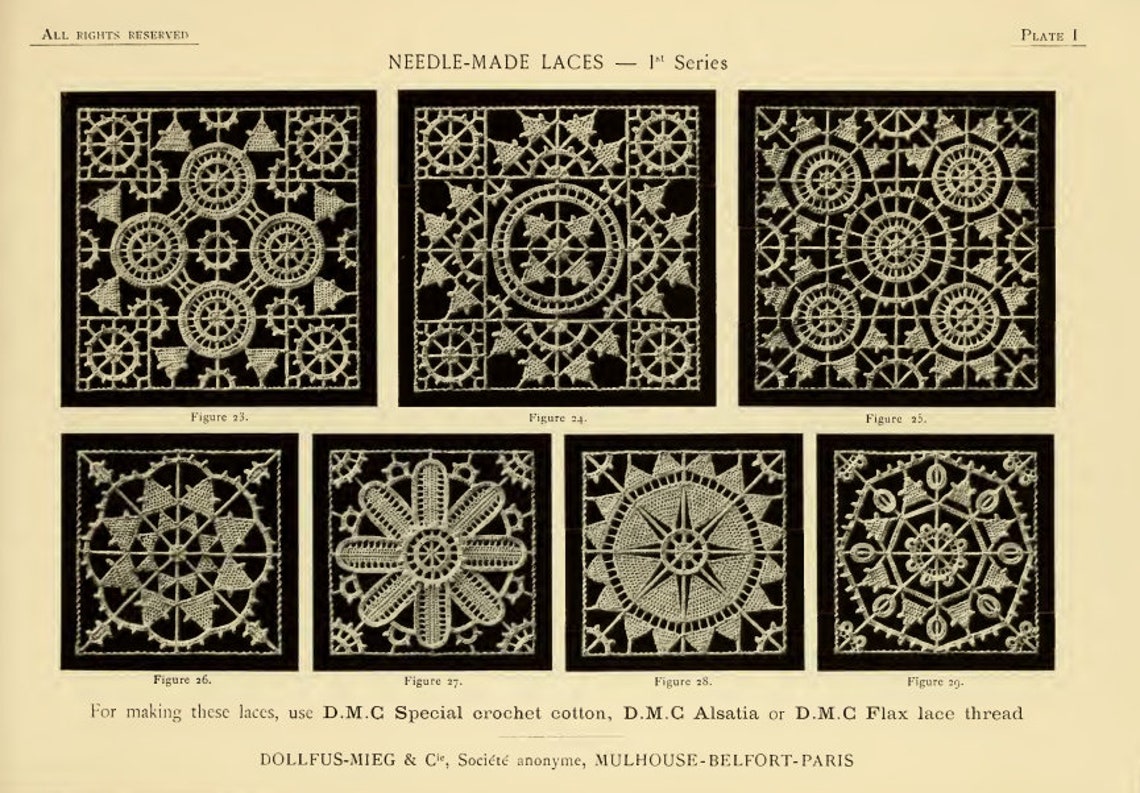 Needle Made Lace Honiton Lace & Reticella Embroidery Instruction Book ...