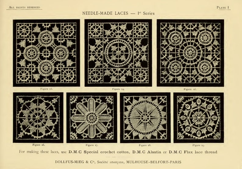 Needle Made Lace Honiton Lace & Reticella Embroidery Instruction Book ...