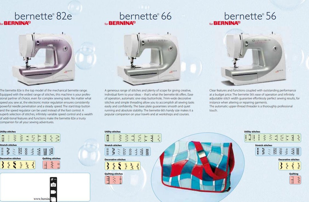 Bernette 56 66 82e Instruction Manual PDF Download Vintage PDF Bernina ...