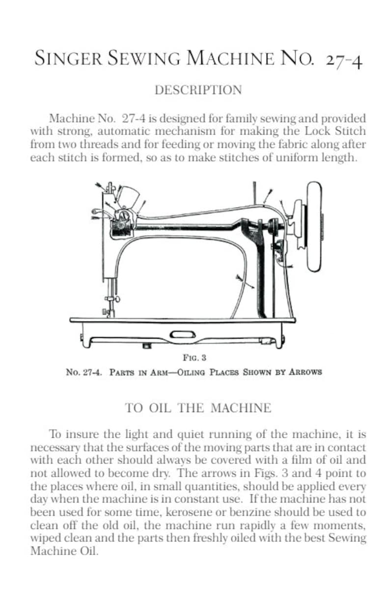 Singer Sewing Machine Model 27 27K 27-4 28 28K Treadle Sewing Machine ...