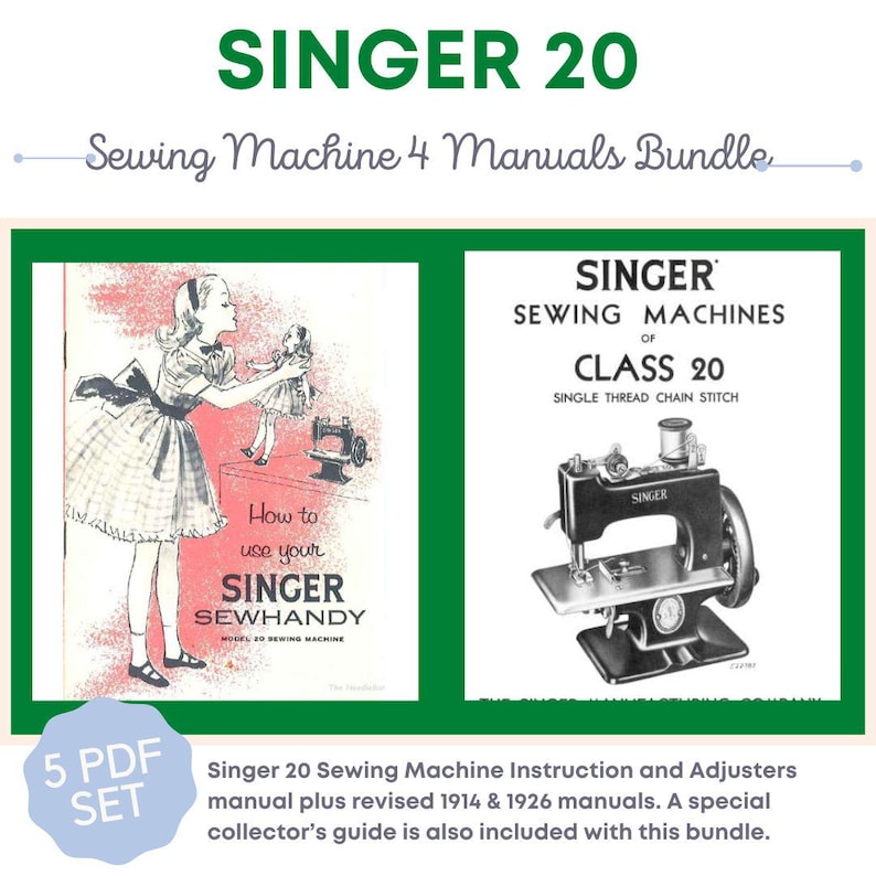 Singer Toy 20 Sewing Machine Instruction Adjusters 1914 1926 4 PDF ...