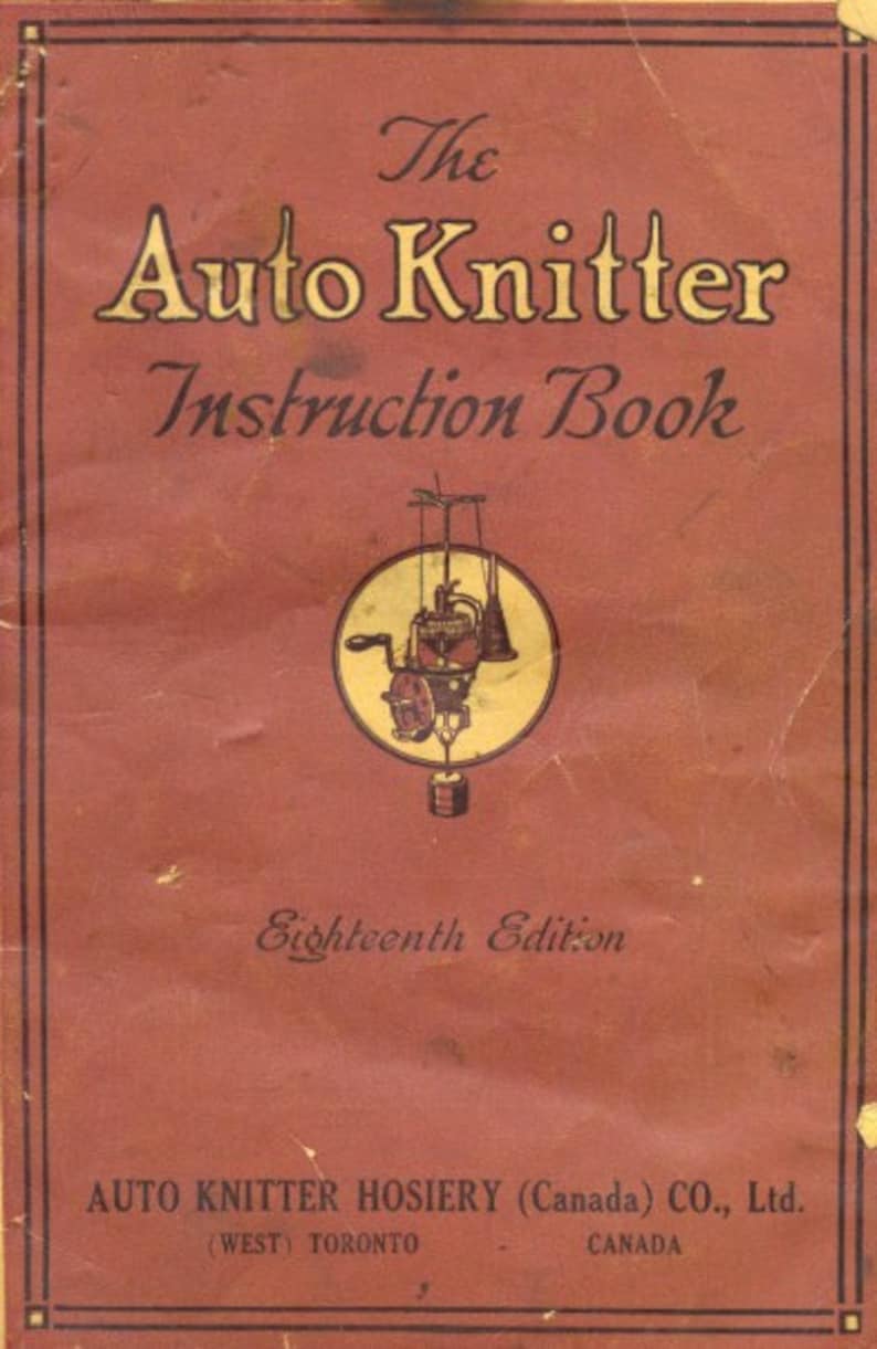 Autoknitter Sock Knitting Machine Vintage Pattern Book to Learn How to ...