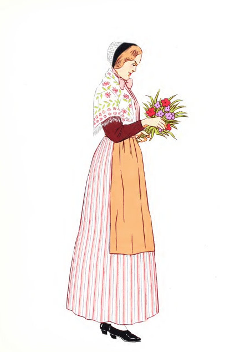 French Folk Costumes Theatre Patterns Ladies Garments Book Vintage ...