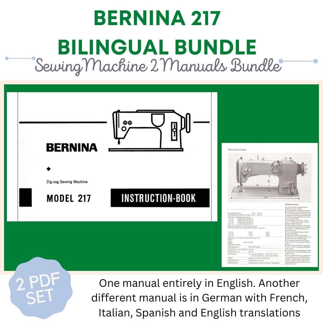 Bernina 217 217N Zig Zag Sewing Machine PDF English French Italian ...
