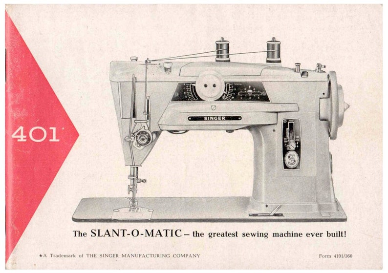 SINGER 401 & 401A and Darning Sewing Machine Slant O Matic Zig Zag ...
