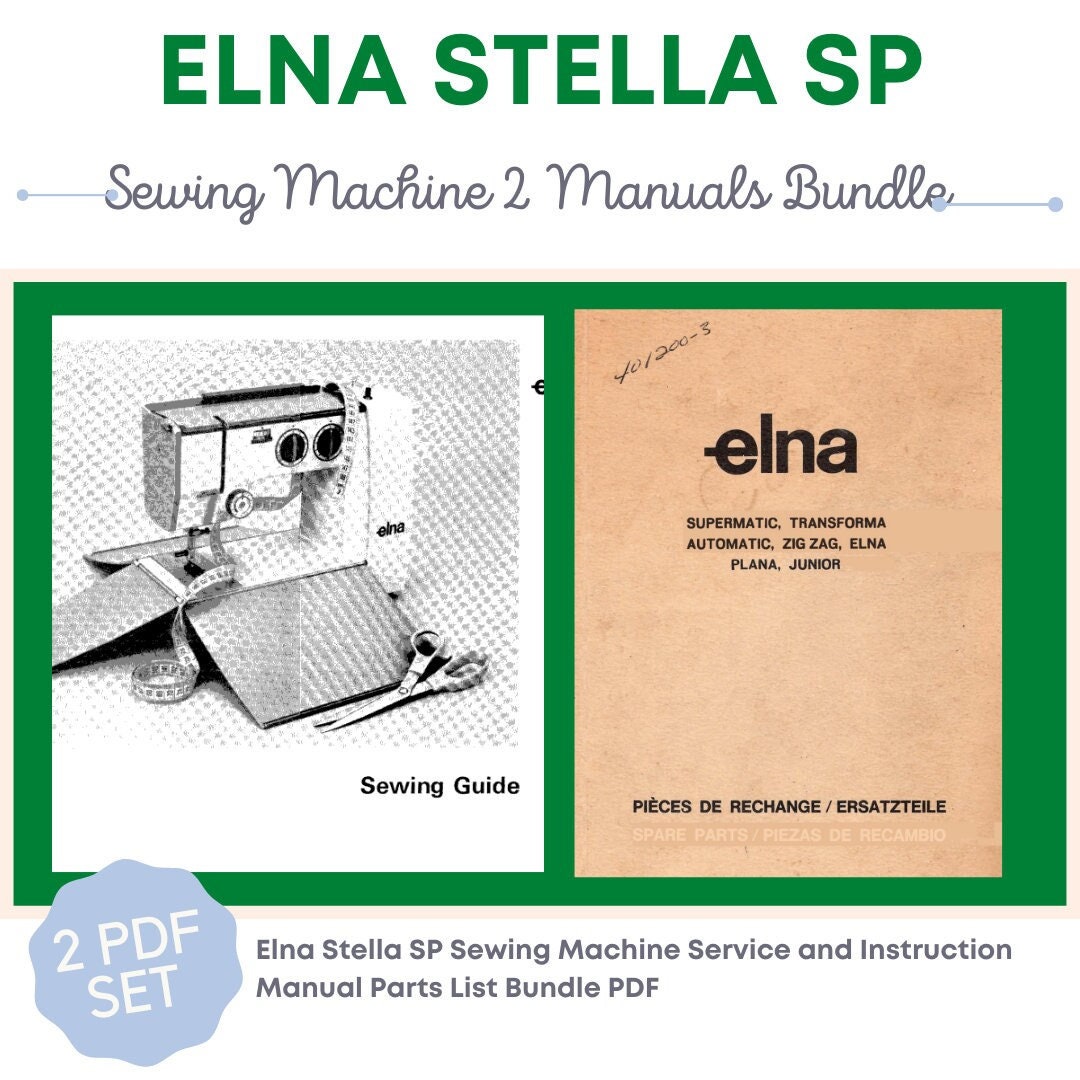 Elna Stella SP TSP Air Sewing Machine Instruction PDF User Manual ...