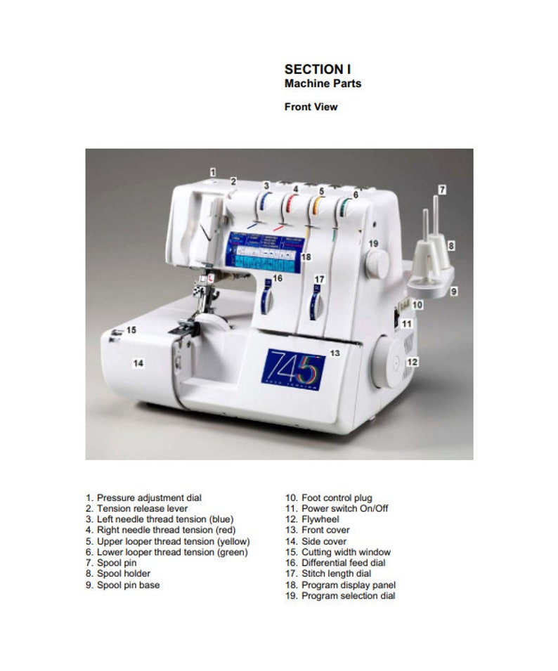 Elna 745 or 845 Overlocker / Serger Instruction Manual Vintage PDF ...