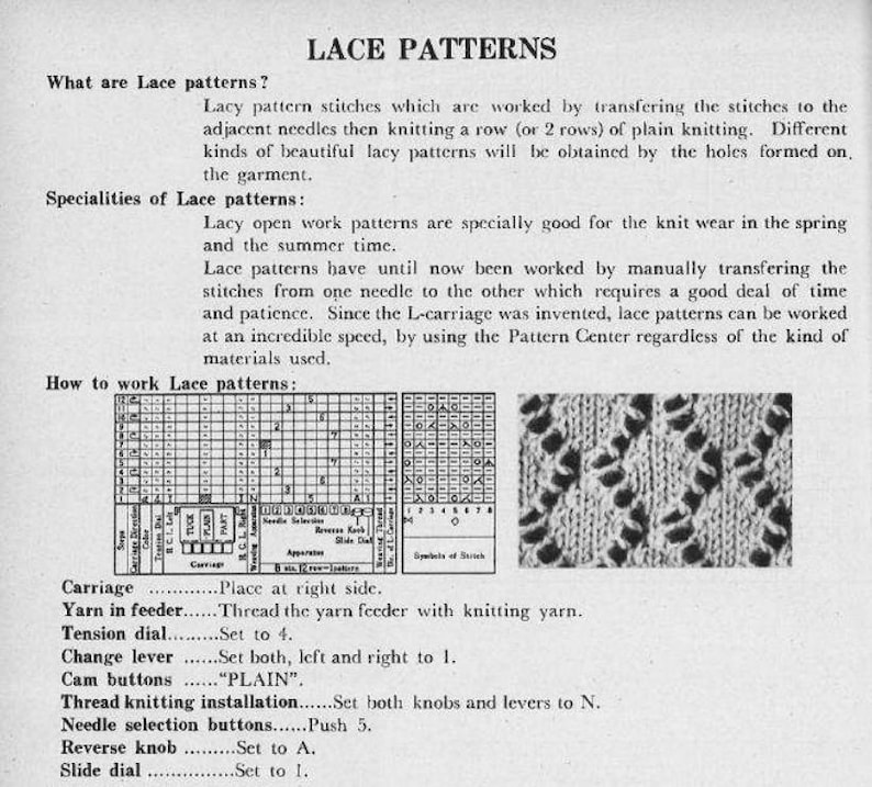 8 Stitch Knitting Machine Manual Retro 70s Jones Vintage Techniques ...