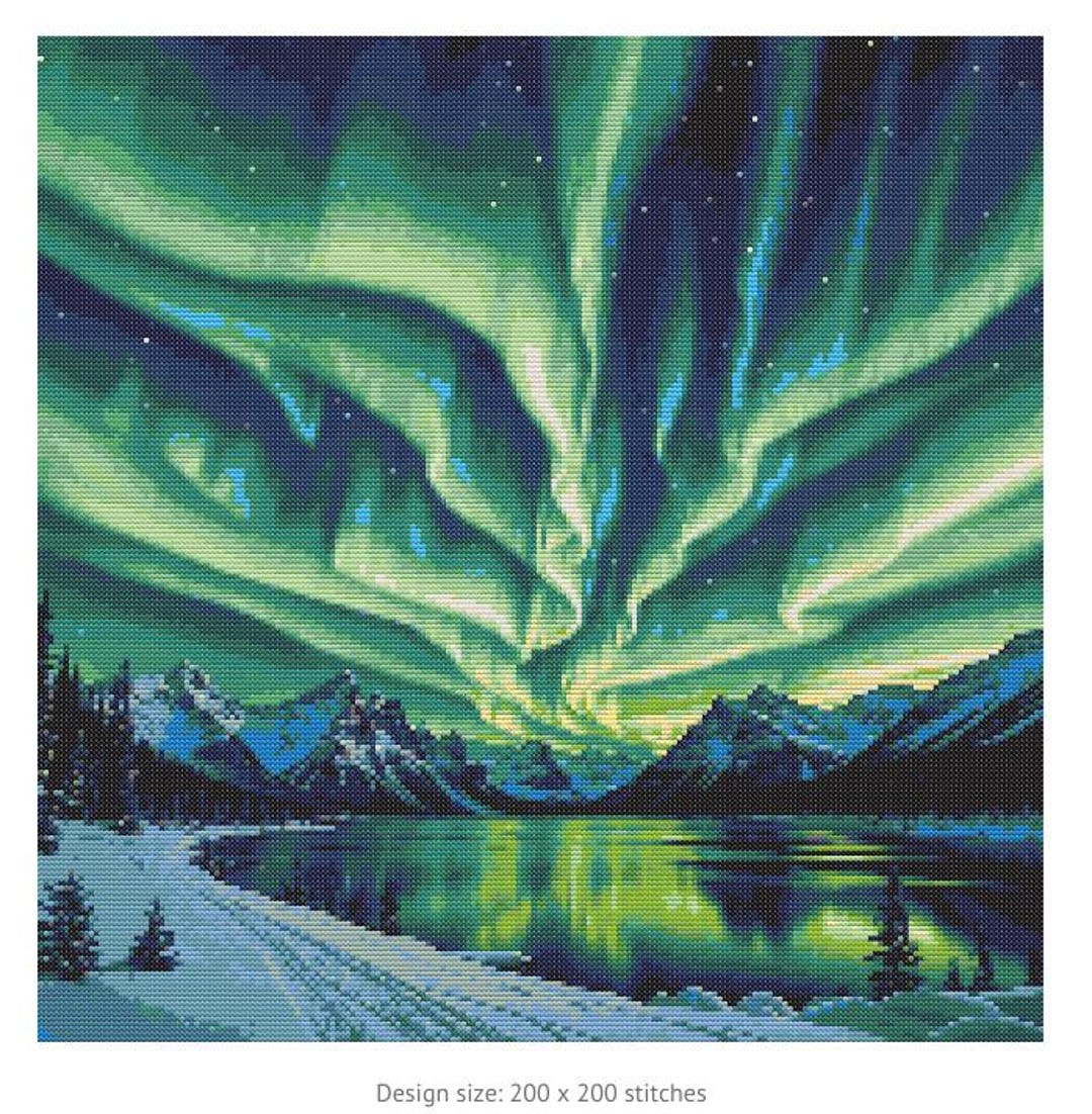 Northern Lights Cross Stitch PDF Pattern Keeper Compatible Design North ...