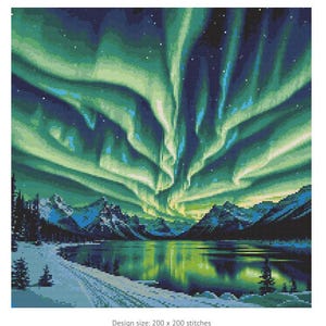 Northern Lights Cross Stitch PDF Pattern Keeper Compatible Design North ...