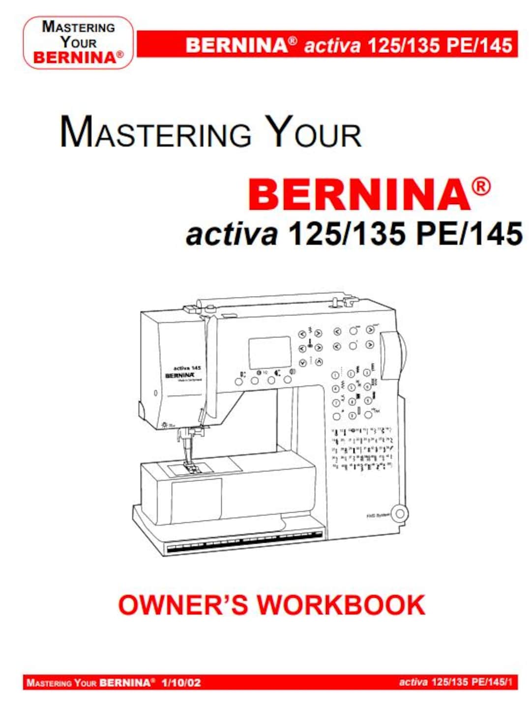 Bernina Activa 125 135 Sewing Machine PDF English Vintage Instruction ...