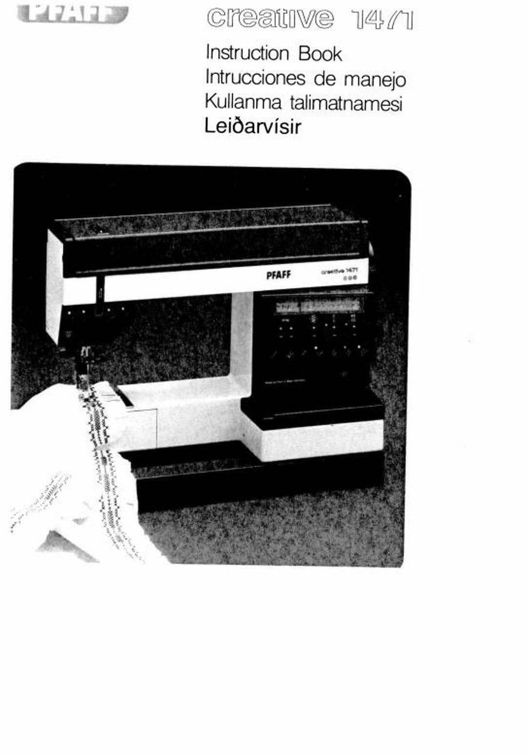 Pfaff Creative 1471 Sewing Machine Instruction Manual in English ...