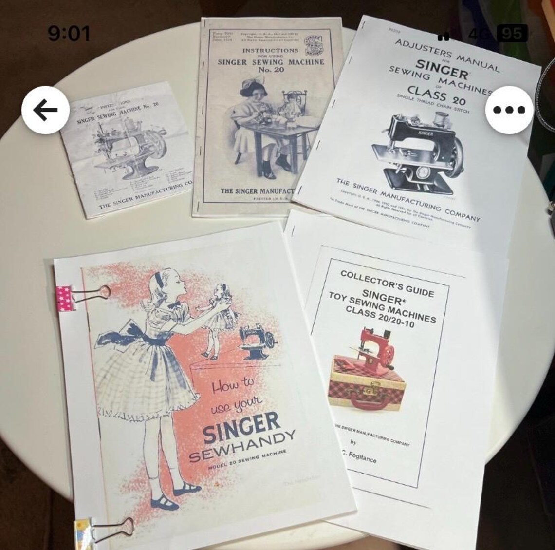 Singer Toy 20 Sewing Machine Instruction Adjusters 1914 1926 4 PDF ...