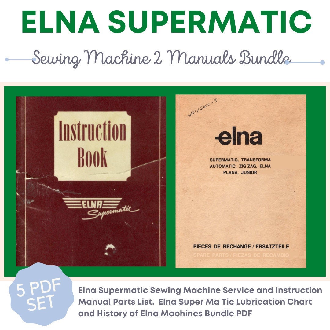 Elna Supermatic 2 II Brown Sewing Machine Service Instruction Manual ...