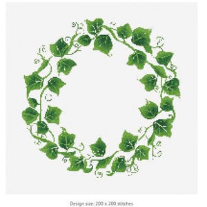 Ivy Leaves in a Spiral Plants Cross Stitch PDF Design Pattern Keeper ...