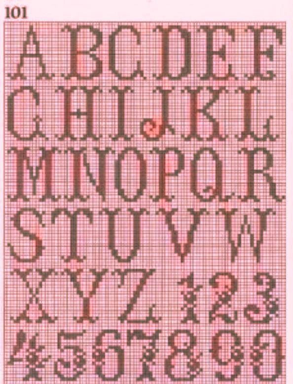 Alphabet Initials Fonts Monogram Knitting Crochet Cross Stitch Charts ...