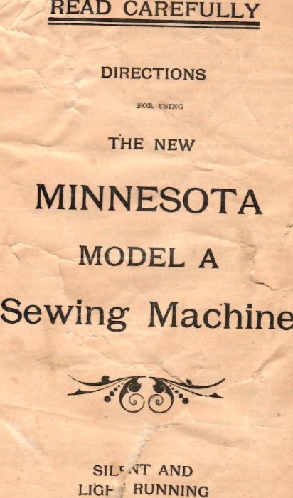 New Minnesota Model A Rotary Electric Treadle Sewing Machine Manual PDF ...
