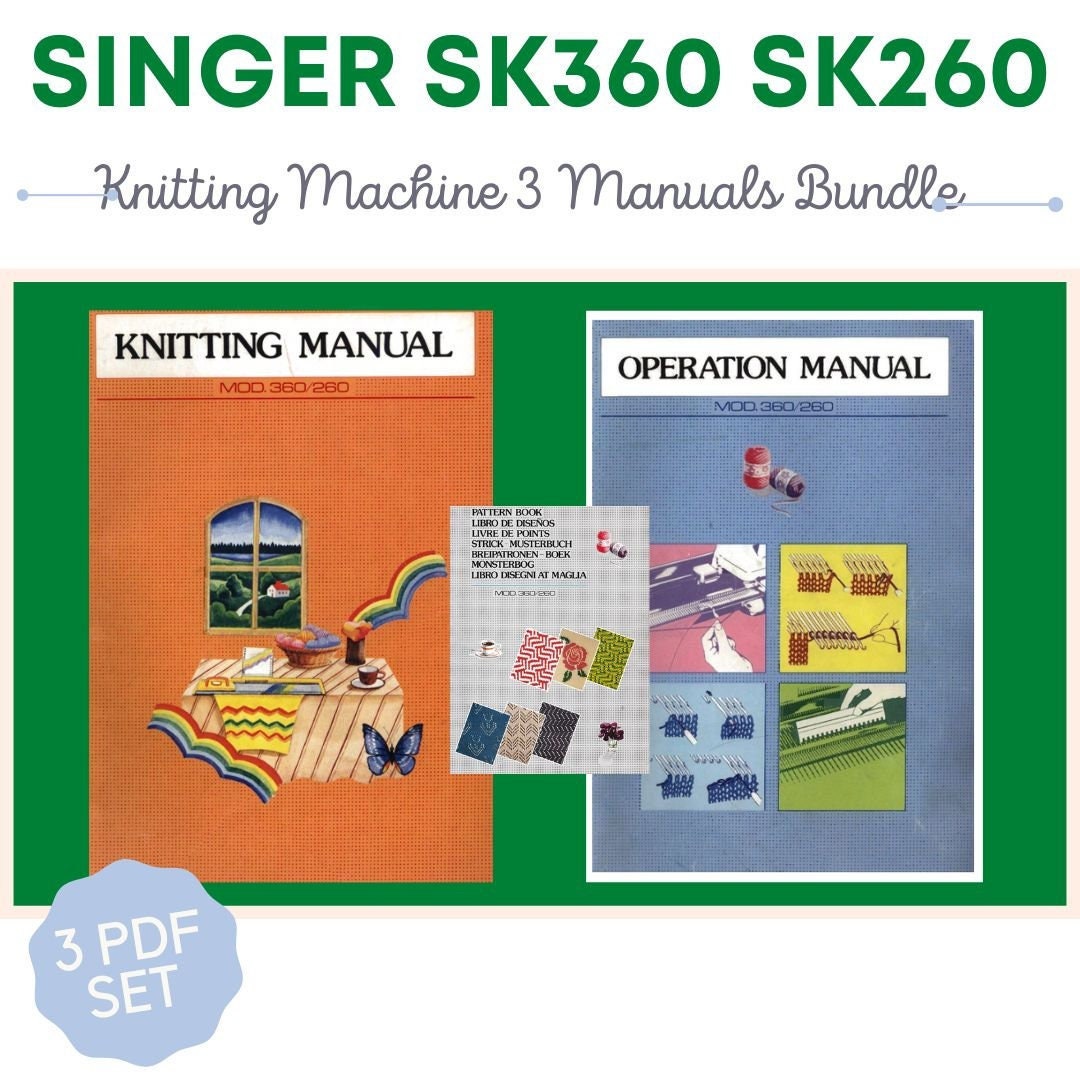 Singer Silver Reed 360 SK360 Knitting Machine Knitmaster Instruction ...