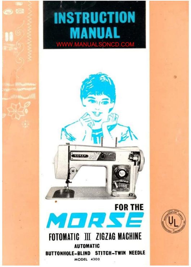 Morse Fotomatic IV 4400 4300 TZ5 Zig Zag Sewing Machine Manuals PDF Bundle Download Vintage User ...