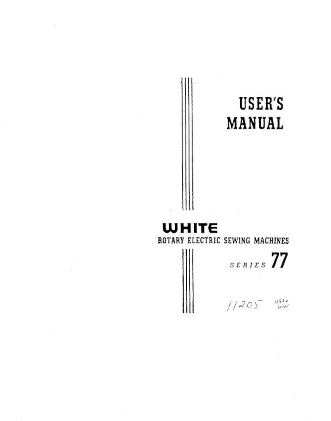 White 77 Rotary Rotary Electric Sewing Machine Manual PDF the Art of ...