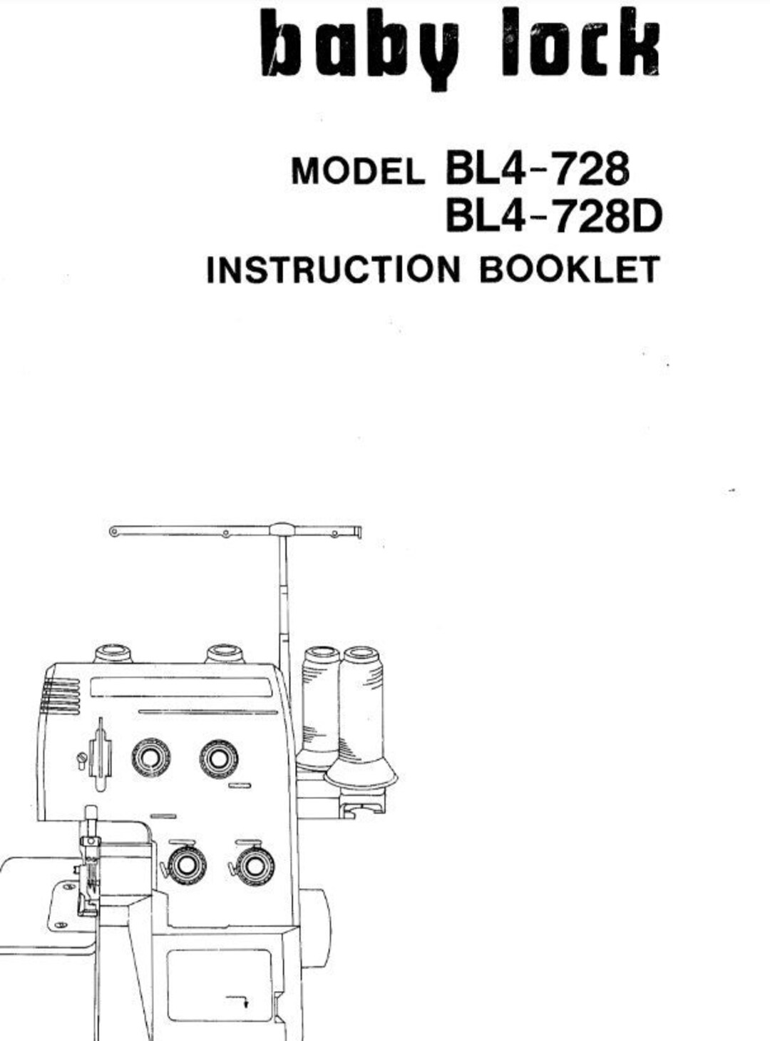 Babylock Model BL4-728 BL4-728D Overlocker Serger Instruction Manual in ...