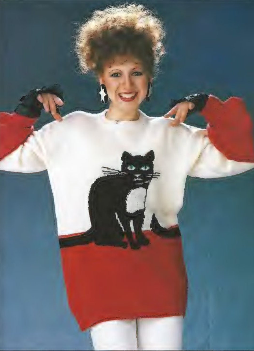 Preppy Pussycat Cat Sweater Knitting Designs Frog Clown Chicken Unique ...