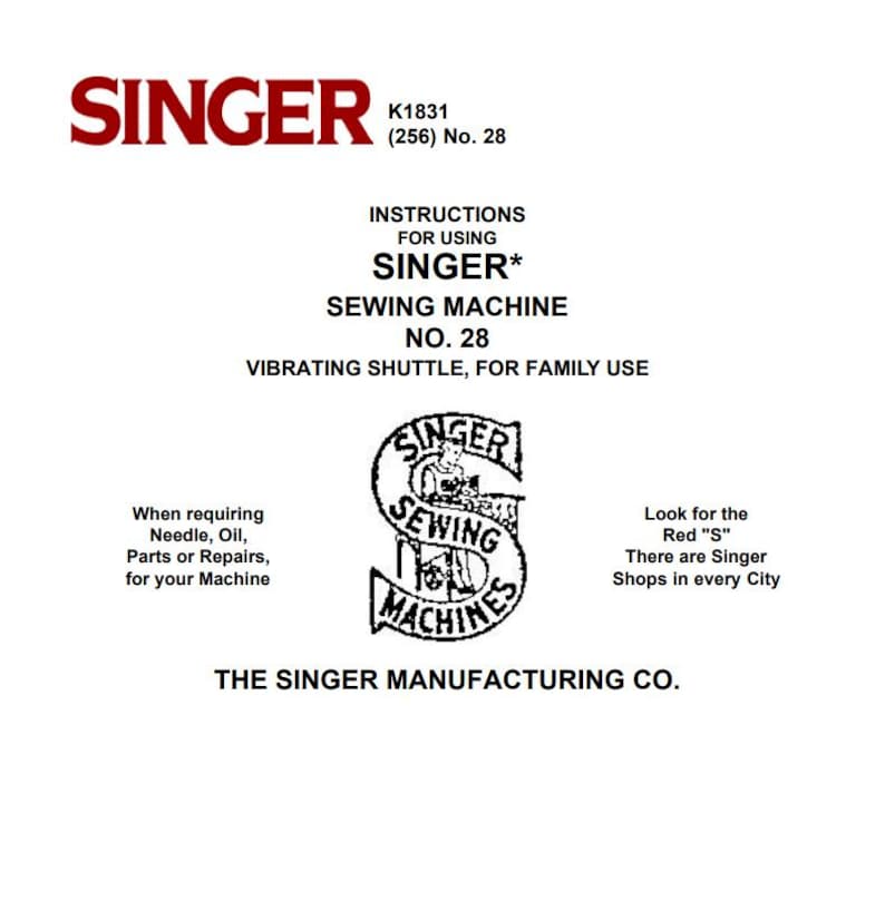 Singer Sewing Machine Model 27 27K 27-4 28 28K Treadle Sewing Machine ...