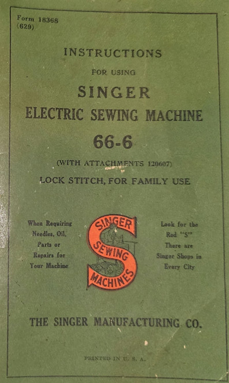 Singer 66 66K 66-16 66-18 Sewing Machine Service Manual Bundle User ...