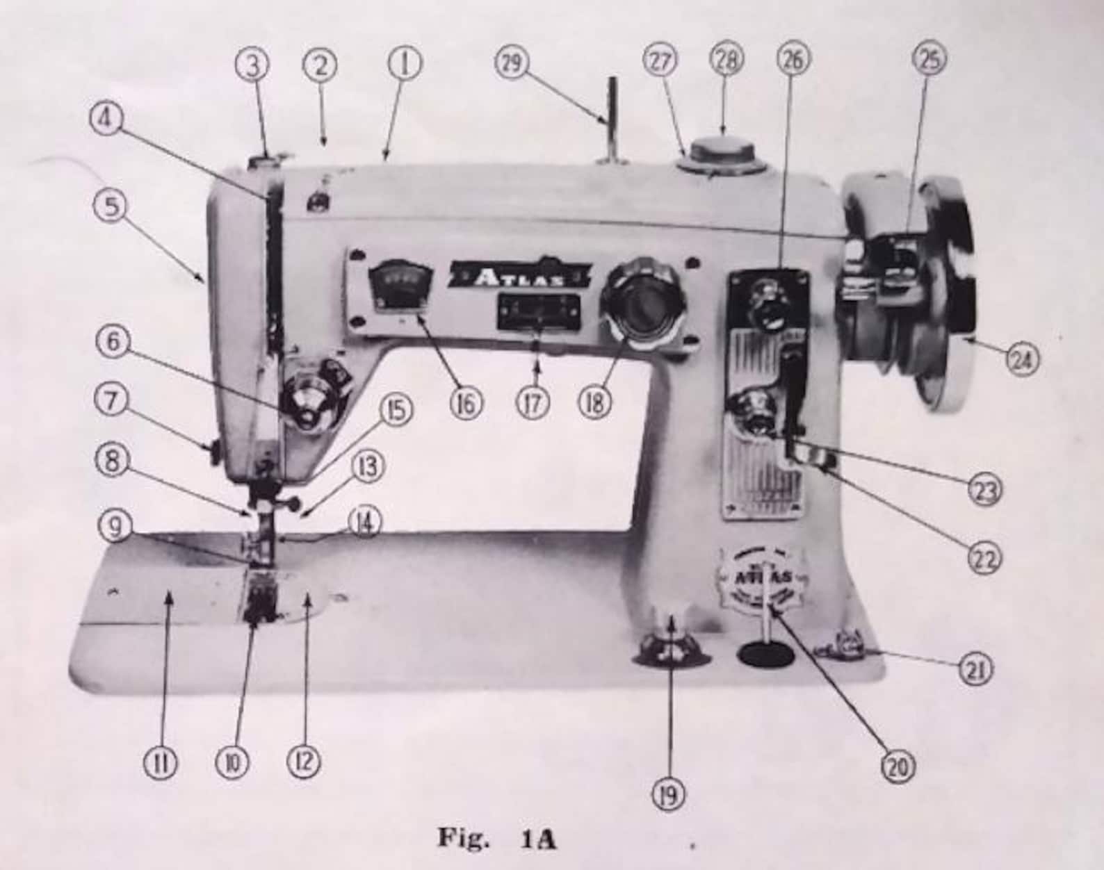 Brother Atlas Select-o-matic Zig Zag 426 AAZ-60 Sewing Machine Vintage ...