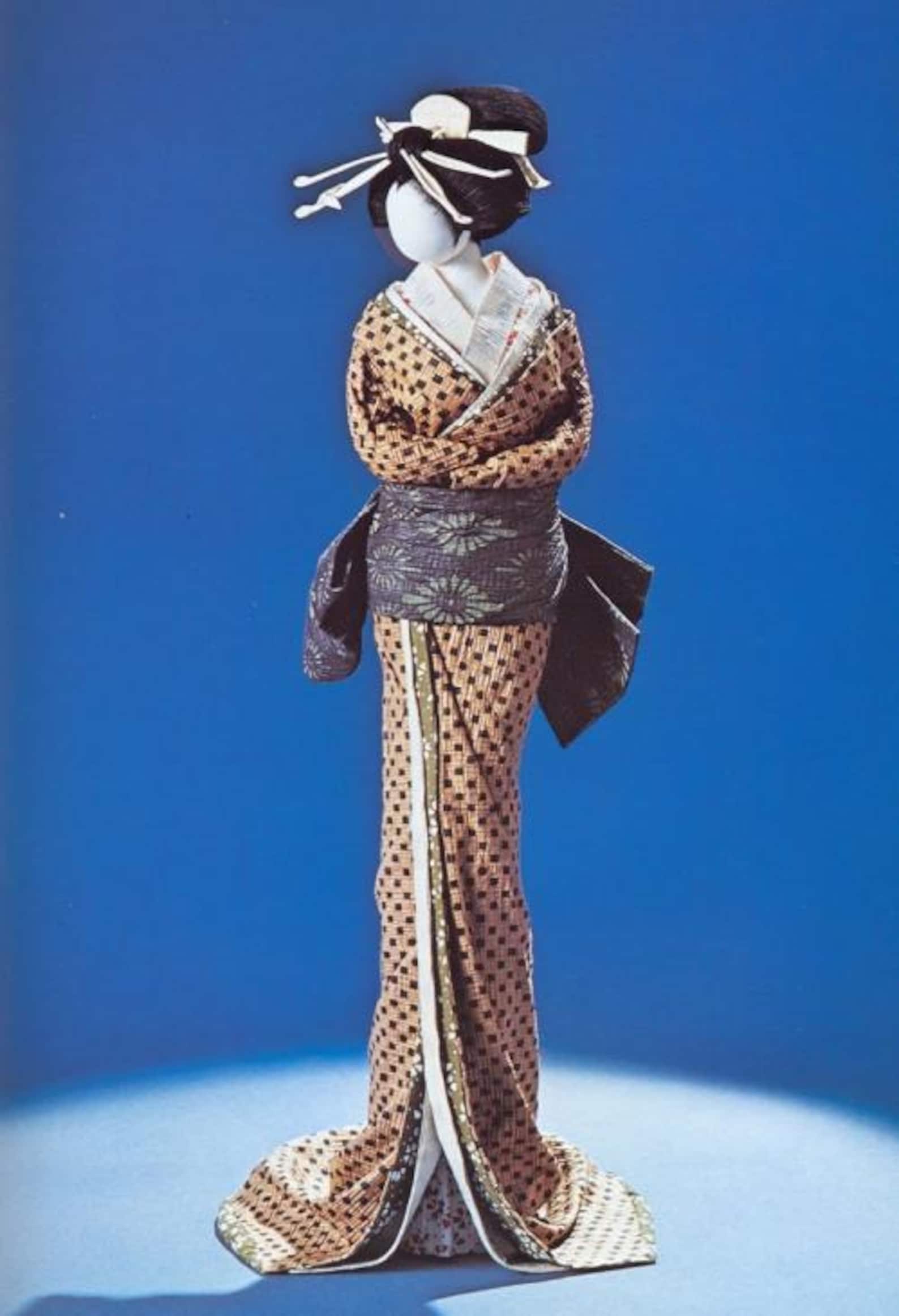 Japanese Paper Doll Shimotsuke Dolls With Clothes Kimono Obi ...